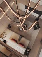 China Dimmable LED Fexible Brown Black Leather Belt Chandelier (WH-NC-132) for sale