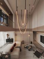 China Dimmable LED Fexible Brown Black Leather Belt Chandelier (WH-NC-132) for sale