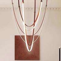 China Dimmable LED Fexible Brown Black Leather Belt Chandelier (WH-NC-132) for sale