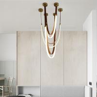 China Dimmable LED Fexible Brown Black Leather Belt Chandelier (WH-NC-132) for sale
