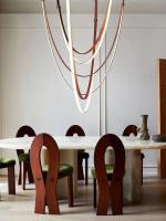 China Dimmable LED Fexible Brown Black Leather Belt Chandelier (WH-NC-132) for sale