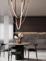 China Dimmable LED Fexible Brown Black Leather Belt Chandelier (WH-NC-132) for sale