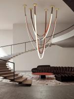 China Dimmable LED Fexible Brown Black Leather Belt Chandelier (WH-NC-132) for sale