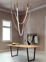 China Dimmable LED Fexible Brown Black Leather Belt Chandelier (WH-NC-132) for sale
