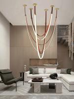 China Dimmable LED Fexible Brown Black Leather Belt Chandelier (WH-NC-132) for sale