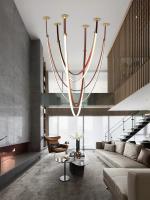 China Dimmable LED Fexible Brown Black Leather Belt Chandelier (WH-NC-132) for sale