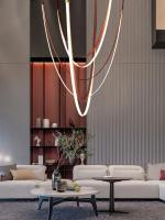 China Dimmable LED Fexible Brown Black Leather Belt Chandelier (WH-NC-132) for sale