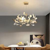 China Luxury Ginkgo Led Chandeliers Living Dining Room Lighting staircase lamp (WH-NC-135) for sale