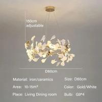 China Luxury Ginkgo Led Chandeliers Living Dining Room Lighting staircase lamp (WH-NC-135) for sale