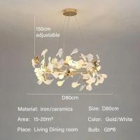 China Luxury Ginkgo Led Chandeliers Living Dining Room Lighting staircase lamp (WH-NC-135) for sale
