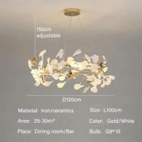 China Luxury Ginkgo Led Chandeliers Living Dining Room Lighting staircase lamp (WH-NC-135) for sale