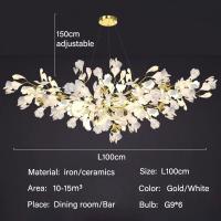 China Luxury Ginkgo Led Chandeliers Living Dining Room Lighting staircase lamp (WH-NC-135) for sale