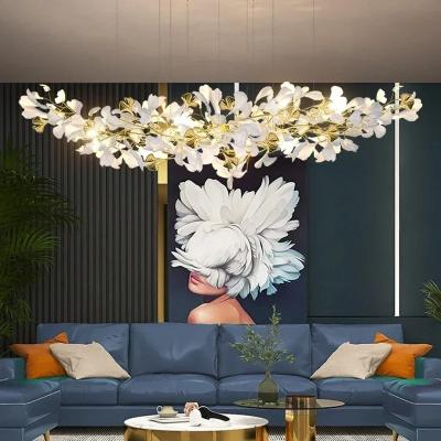 China Luxury Ginkgo Led Chandeliers Living Dining Room Lighting staircase lamp (WH-NC-135) for sale