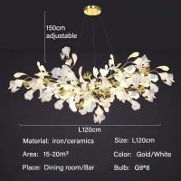 China Luxury Ginkgo Led Chandeliers Living Dining Room Lighting staircase lamp (WH-NC-135) for sale