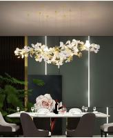 China Luxury Ginkgo Led Chandeliers Living Dining Room Lighting staircase lamp (WH-NC-135) for sale