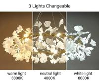 China Luxury Ginkgo Led Chandeliers Living Dining Room Lighting staircase lamp (WH-NC-135) for sale
