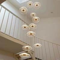China Lotus Chandeliers Staircase Lighting High-rise House Stair Chandelier Dining Room  (WH-NC-136) for sale