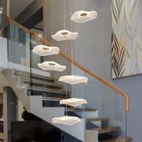 China Lotus Chandeliers Staircase Lighting High-rise House Stair Chandelier Dining Room  (WH-NC-136) for sale