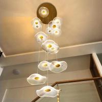 China Lotus Chandeliers Staircase Lighting High-rise House Stair Chandelier Dining Room  (WH-NC-136) for sale