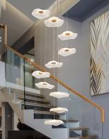 China Lotus Chandeliers Staircase Lighting High-rise House Stair Chandelier Dining Room  (WH-NC-136) for sale