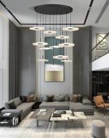 China Lotus Chandeliers Staircase Lighting High-rise House Stair Chandelier Dining Room  (WH-NC-136) for sale