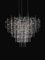 China Post-Modern Classic Stainless Steel Chandeliers Unique Lights Lustre LED Dimmable Lamps (WH-NC-144) for sale