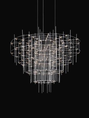 China Post-Modern Classic Stainless Steel Chandeliers Unique Lights Lustre LED Dimmable Lamps (WH-NC-144) for sale