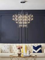 China Post-Modern Classic Stainless Steel Chandeliers Unique Lights Lustre LED Dimmable Lamps (WH-NC-144) for sale