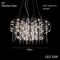 China Post-Modern Classic Stainless Steel Chandeliers Unique Lights Lustre LED Dimmable Lamps (WH-NC-144) for sale