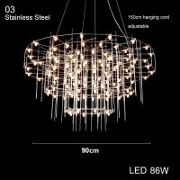 China Post-Modern Classic Stainless Steel Chandeliers Unique Lights Lustre LED Dimmable Lamps (WH-NC-144) for sale