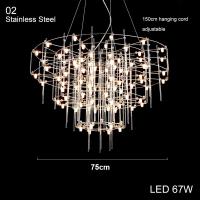 China Post-Modern Classic Stainless Steel Chandeliers Unique Lights Lustre LED Dimmable Lamps (WH-NC-144) for sale
