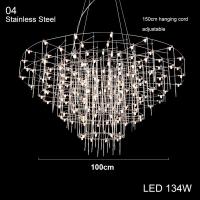 China Post-Modern Classic Stainless Steel Chandeliers Unique Lights Lustre LED Dimmable Lamps (WH-NC-144) for sale