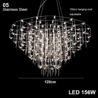 China Post-Modern Classic Stainless Steel Chandeliers Unique Lights Lustre LED Dimmable Lamps (WH-NC-144) for sale