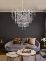 China Post-Modern Classic Stainless Steel Chandeliers Unique Lights Lustre LED Dimmable Lamps (WH-NC-144) for sale