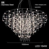 China Post-Modern Classic Stainless Steel Chandeliers Unique Lights Lustre LED Dimmable Lamps (WH-NC-144) for sale