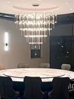 China Post-Modern Classic Stainless Steel Chandeliers Unique Lights Lustre LED Dimmable Lamps (WH-NC-144) for sale