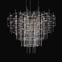 China Post-Modern Classic Stainless Steel Chandeliers Unique Lights Lustre LED Dimmable Lamps (WH-NC-144) for sale