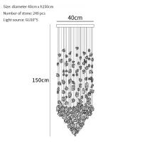 China Black Art Luxury Stone Crystal Chandelier Staircase Modern Cristal LED Hanging Lamp  (WH-NC-146) for sale