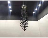 China Black Art Luxury Stone Crystal Chandelier Staircase Modern Cristal LED Hanging Lamp  (WH-NC-146) for sale