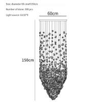 China Black Art Luxury Stone Crystal Chandelier Staircase Modern Cristal LED Hanging Lamp  (WH-NC-146) for sale