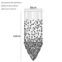 China Black Art Luxury Stone Crystal Chandelier Staircase Modern Cristal LED Hanging Lamp  (WH-NC-146) for sale
