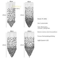 China Black Art Luxury Stone Crystal Chandelier Staircase Modern Cristal LED Hanging Lamp  (WH-NC-146) for sale