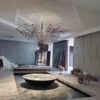 China Black Art Luxury Stone Crystal Chandelier Staircase Modern Cristal LED Hanging Lamp  (WH-NC-146) for sale