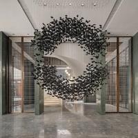 China Black Art Luxury Stone Crystal Chandelier Staircase Modern Cristal LED Hanging Lamp  (WH-NC-146) for sale