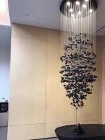 China Black Art Luxury Stone Crystal Chandelier Staircase Modern Cristal LED Hanging Lamp  (WH-NC-146) for sale