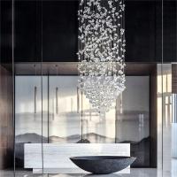 China Black Art Luxury Stone Crystal Chandelier Staircase Modern Cristal LED Hanging Lamp  (WH-NC-146) for sale