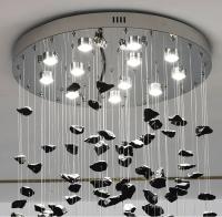 China Black Art Luxury Stone Crystal Chandelier Staircase Modern Cristal LED Hanging Lamp  (WH-NC-146) for sale