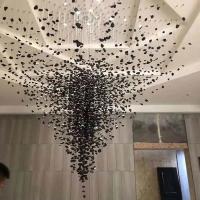 China Black Art Luxury Stone Crystal Chandelier Staircase Modern Cristal LED Hanging Lamp  (WH-NC-146) for sale