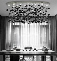 China Black Art Luxury Stone Crystal Chandelier Staircase Modern Cristal LED Hanging Lamp  (WH-NC-146) for sale