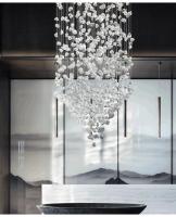 China Black Art Luxury Stone Crystal Chandelier Staircase Modern Cristal LED Hanging Lamp  (WH-NC-146) for sale
